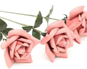 Leather flowers | Etsy