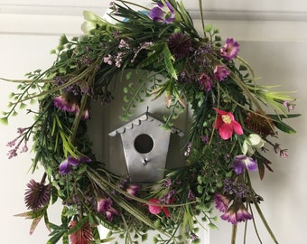 Birdhouse wreath | Etsy