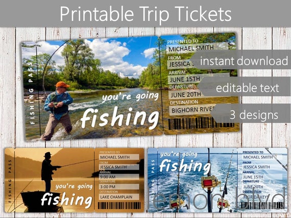 Surprise Fishing Trip Tickets Fishing Ticket Download