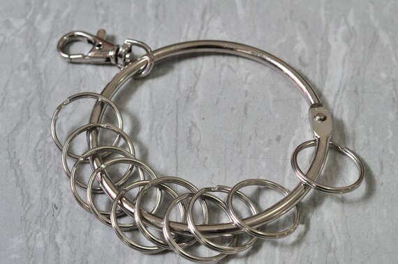 1pc 85mm White K Silver Extra Large Alloy Key Ring Lobster