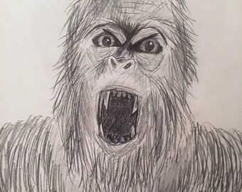 Bigfoot drawing | Etsy