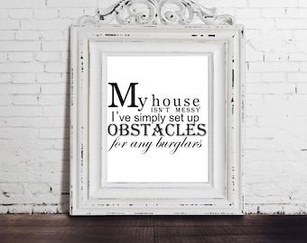 Messy house quote | Etsy