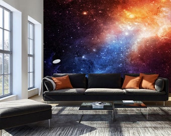 Space wall mural | Etsy