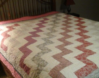 Pink gray quilt | Etsy