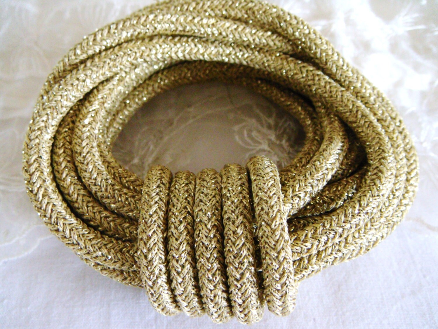 Gold Metallic Climbing Cord Semisoft Rope Cord Round Cord