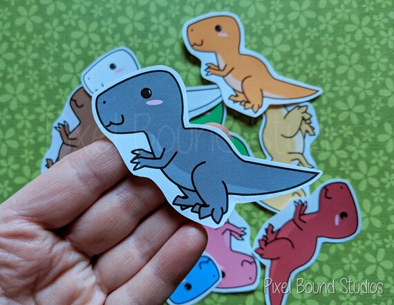 Chibi Tyrannosaurus Rex Stickers and Magnets