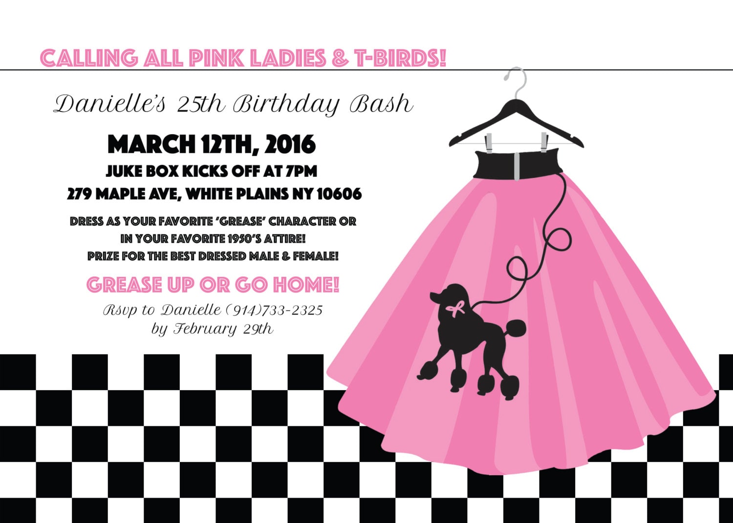 Grease Birthday Party Invitation at Mark Fletcher blog