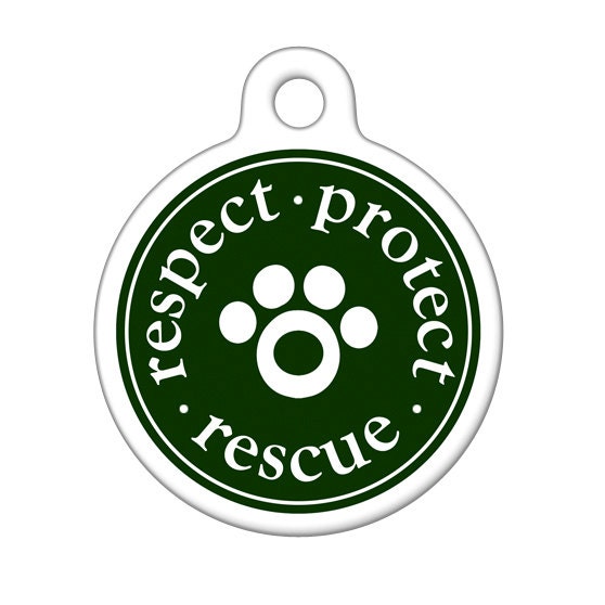 Pet ID Tag Respect Protect Rescue Pet Tag Dog Tag Cat