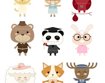 Holiday owls Digital clip art for Personal and Commercial use