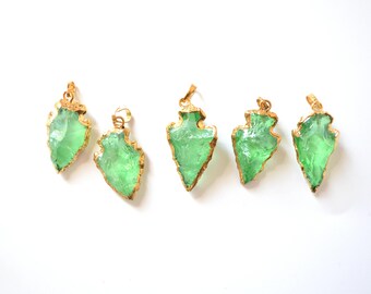 Nature clear brown arrow druzy Jade ArrowHead Pendant Agate