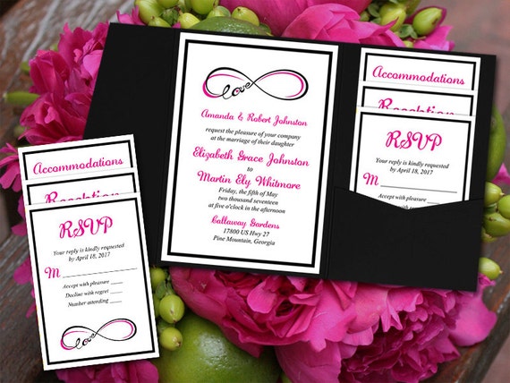 Infinity Wedding Pocketfold Invitation Template Infinite