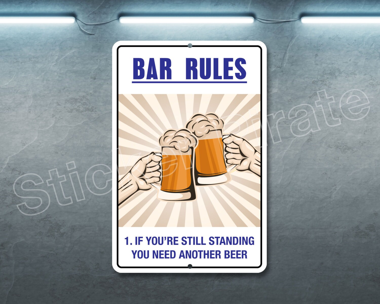 Bar Rules 8 x 12 Aluminum Novelty Sign