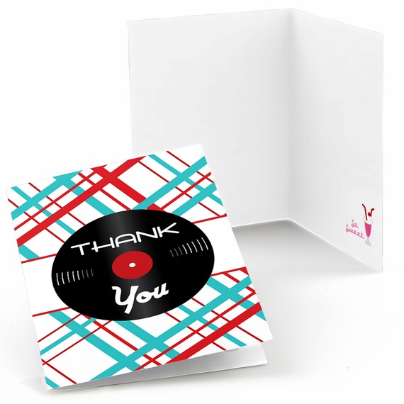 50's Sock Hop Thank You Cards 1950s Rock N Roll Party