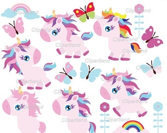 Unicorn clip art | Etsy