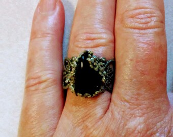 Obsidian rings | Etsy