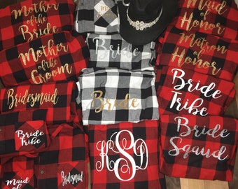 Bridal party flannel | Etsy