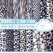 Dark Navy Blue Cream Grey Animal Safari digital paper Hide