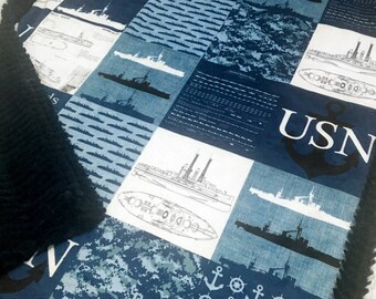 Us navy quilt | Etsy
