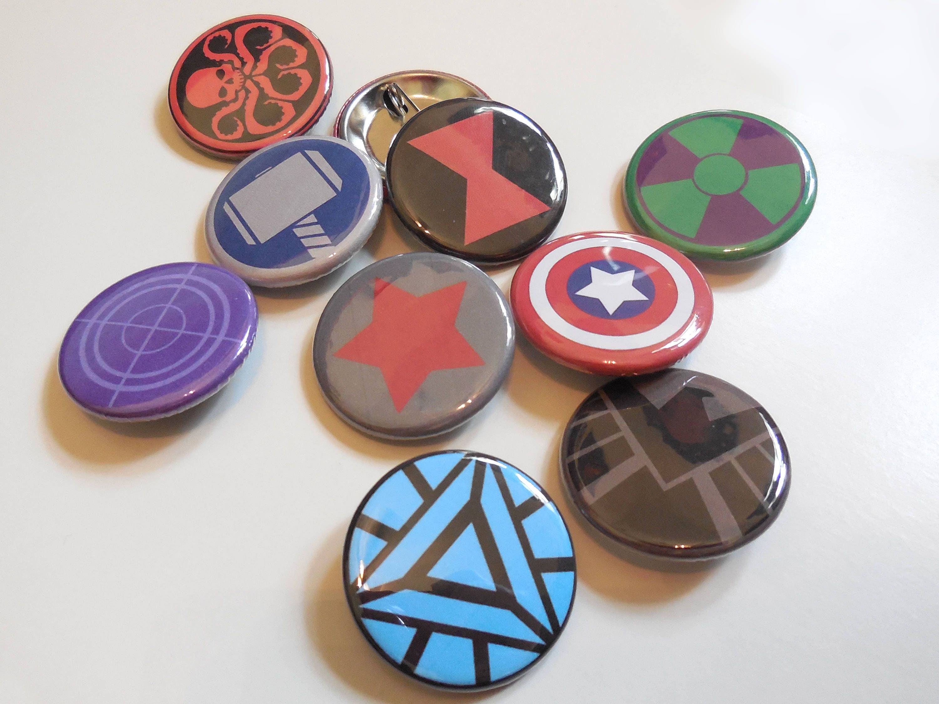 Avengers Marvel Pin Back Buttons Badges
