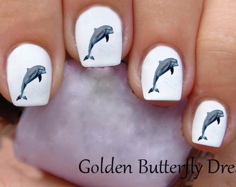 Dolphin nail art | Etsy