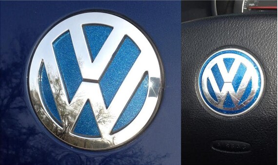 VW Emblem Decal Sticker Inserts in Ultrametallic Vinyl for New