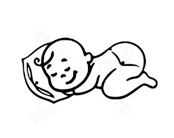 Baby sleeping svg | Etsy