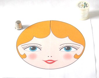 PDF Printable Art Doll Face Transfers Iron on Doll Faces