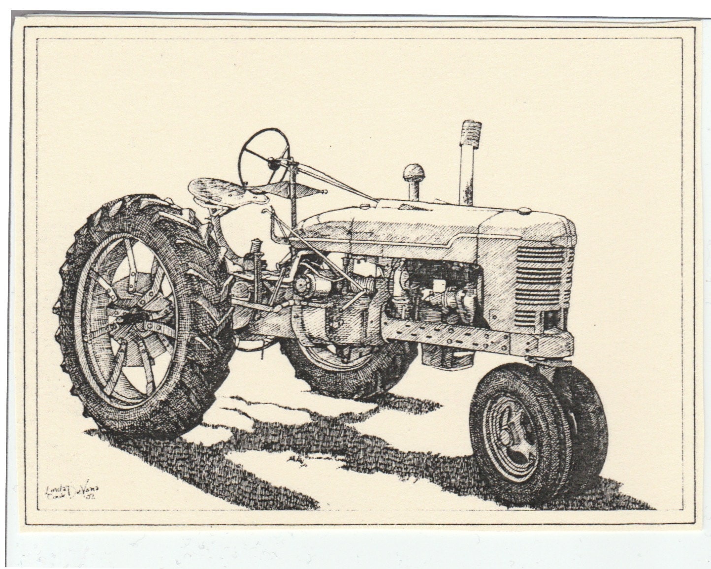 FARMALL tractor-This 6-pack of blank ivory cards with