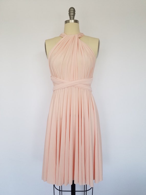 Blush Pink SHORT Infinity Dress Convertible Formal Multiway