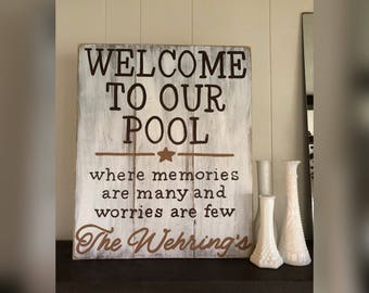 Custom pool sign | Etsy