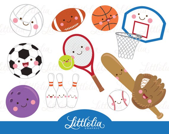 Sport kawaii clipart sport clipart 16075