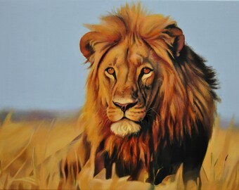 Lion painting | Etsy