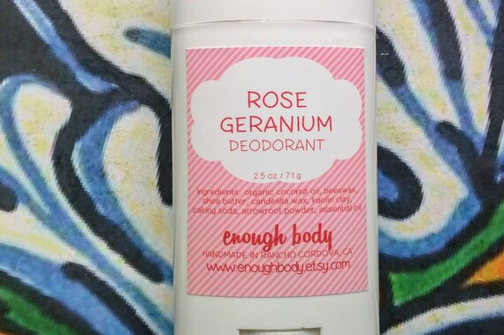 Rose Geranium Natural Deodorant Stick Aluminum Free