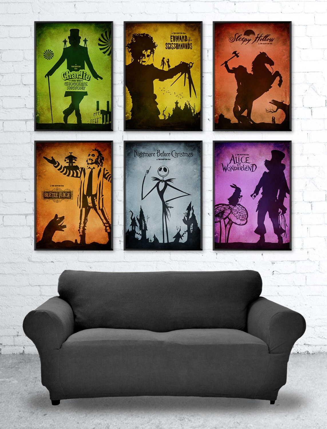 Tim Burton Movie Poster Set / 6 Posters / Sleepy Hollow