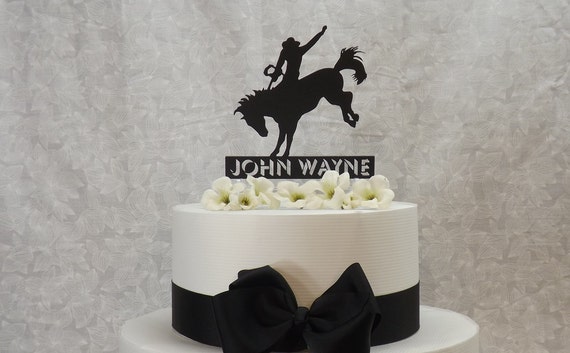 Bucking Bronco Rodeo Rider Cake Topper for the Rustic or