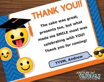 Emoji thank you card | Etsy