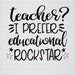 Teacher I Prefer Educational Rockstar Svg Educational