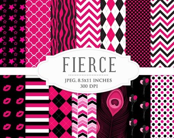 Scrapbook paper digital chevron paper polka dots for