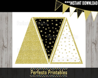 Gold triangle banner | Etsy