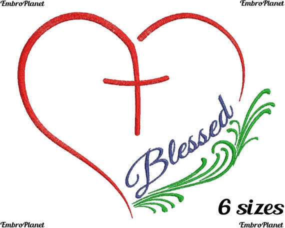Items similar to Heart Blessed - Design for Embroidery Machine Instant ...
