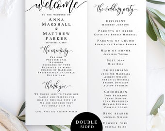 Diy wedding program | Etsy