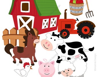 Barnyard clipart | Etsy