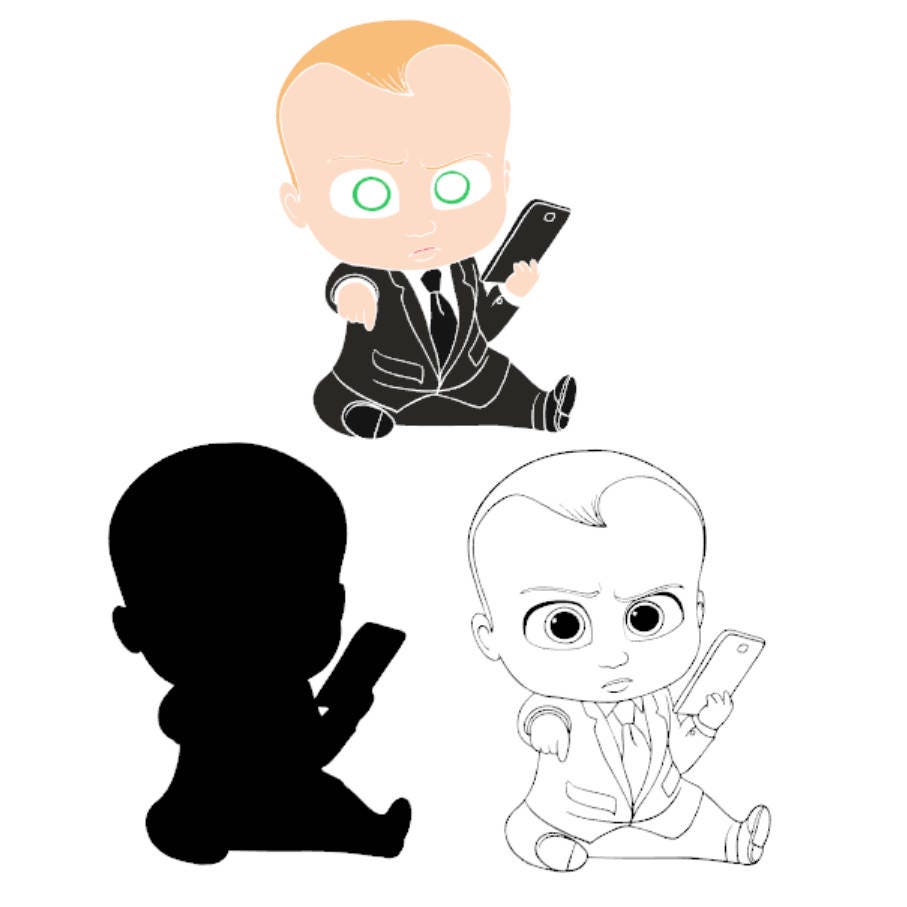 The Boss Baby Layered SVG DXF EPS Vector Silhouette Cricut Cameo Vinyl ...