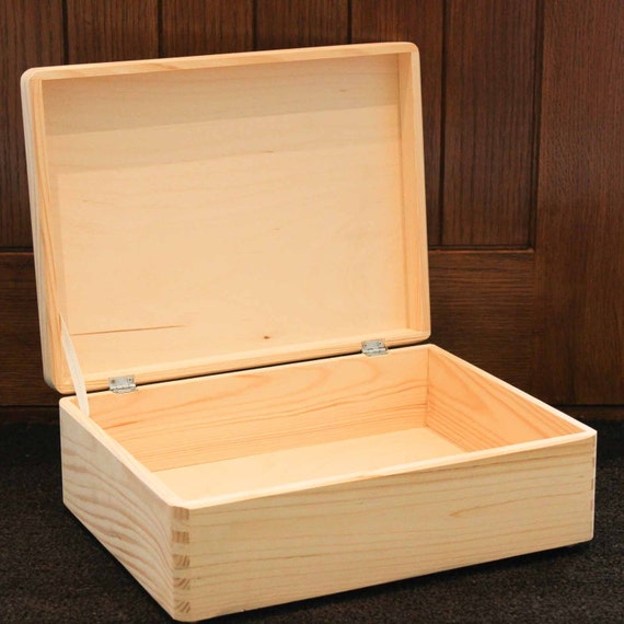 Plain Wooden Box Storage Box. Wooden chest. Decoupage. Size