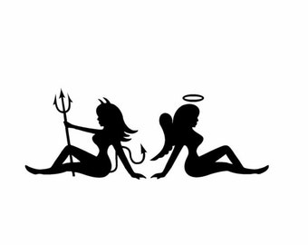 Angel devil decal | Etsy