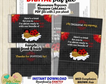 Popcorn Wrapper About to Pop Baby Shower RTP Thank you