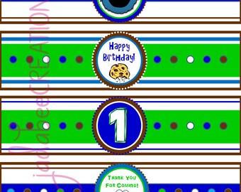 Cookie monster label | Etsy