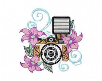 Camera embroidery | Etsy