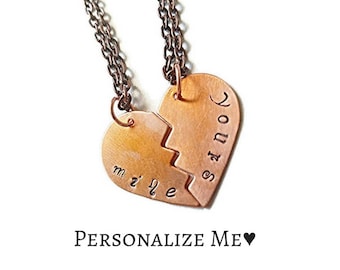 Half heart necklace | Etsy