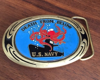 Us navy belt buckle | Etsy